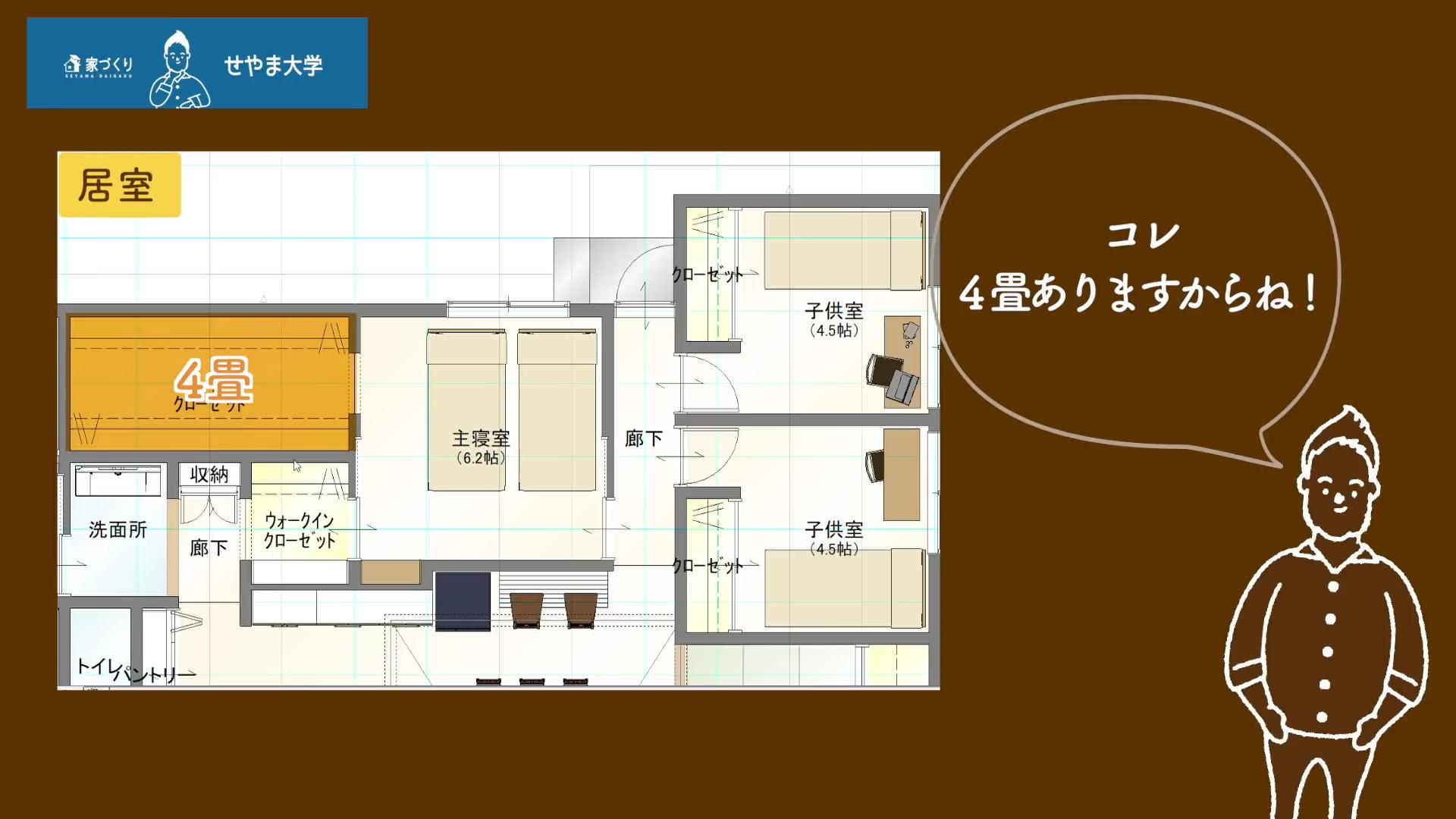 【せやまどりNo.6】動線完璧な平屋のおてほん間取り！4LDK30坪の家 ｜間取り実例｜BE ENOUGH