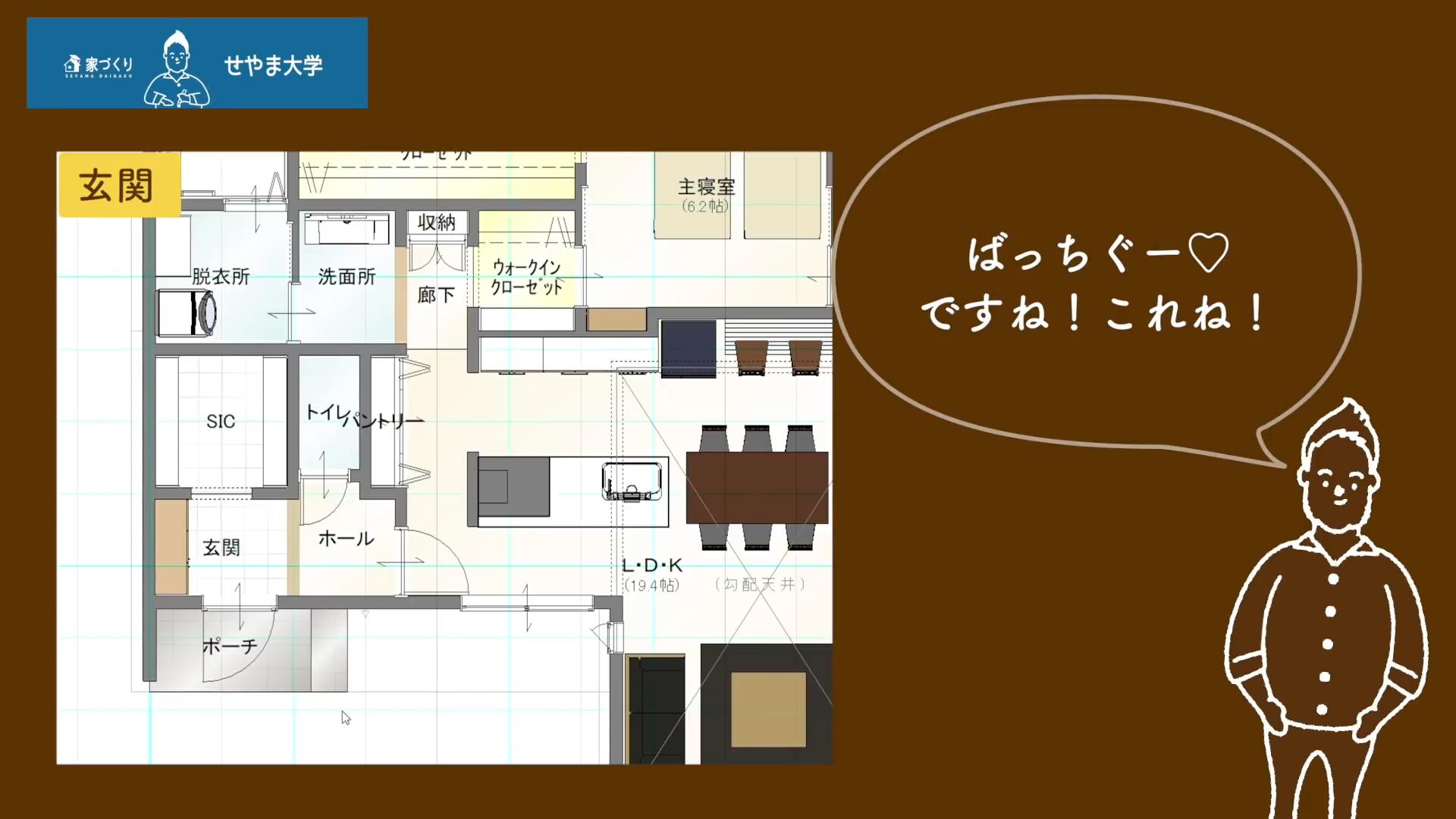 【せやまどりNo.6】動線完璧な平屋のおてほん間取り！4LDK30坪の家 ｜間取り実例｜BE ENOUGH